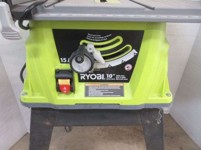 Ryobi 10" table saw with stand, looks great and runs fine, table- 26 1/ ...