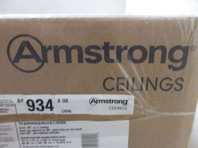 (32) Armstrong ceiling tiles, No. 934, two cases, 24" x 24" tile, new ...