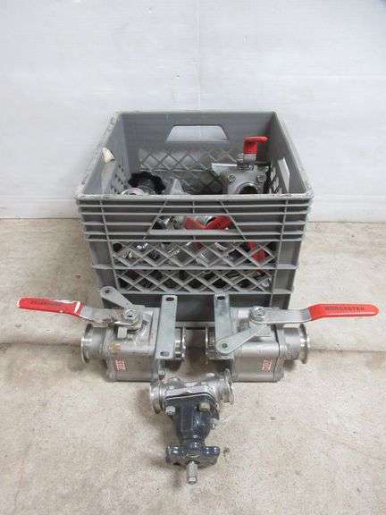 Crate of industrial valves - Albrecht Auction Service