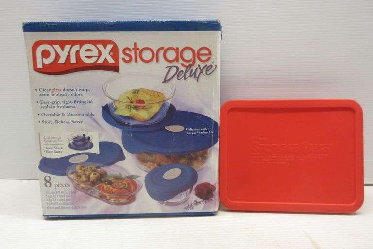 Pyrex storage deluxe 8-piece storage glass containers with lids, NIB ...