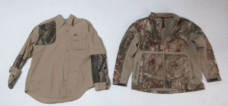 Hunting clothing Bushmaster camo jacket, size 2X; Guide Series tan and ...