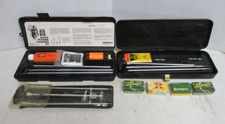 Muzzleloader cleaning kit, new; 22LR cleaning kit, used; 30-Cal. Rifle ...