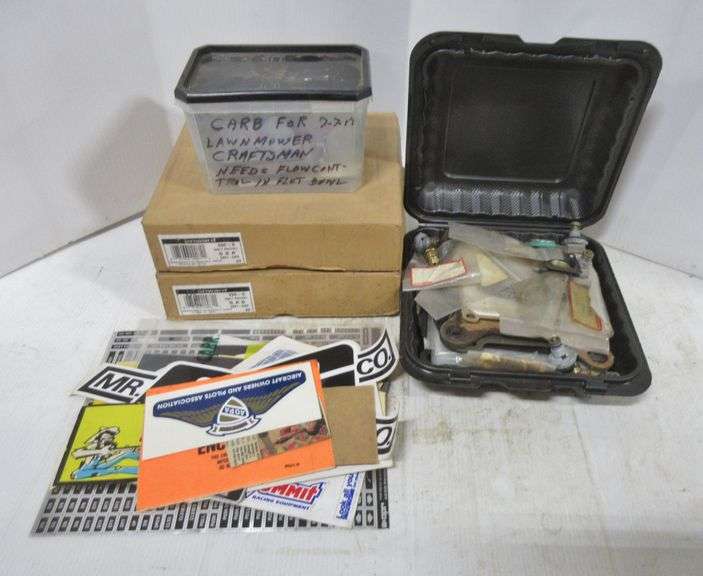 Boxes of carburetor rebuild parts for quadrajet and a B&S replacement ...