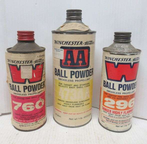 (3) 1 lb. WInchester smokeless ball powder, full - Albrecht Auction Service