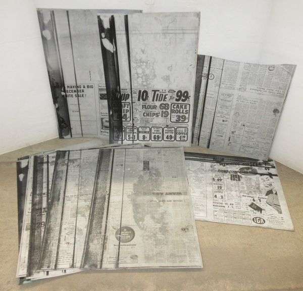 Tin printing press sheets from 1960's, all- 35"W, have wear - Albrecht ...
