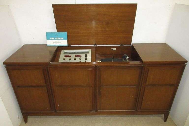 Fisher Ambassador model A-691 console radio, 64 1/2"W x 17 1/2"D x 31"H ...