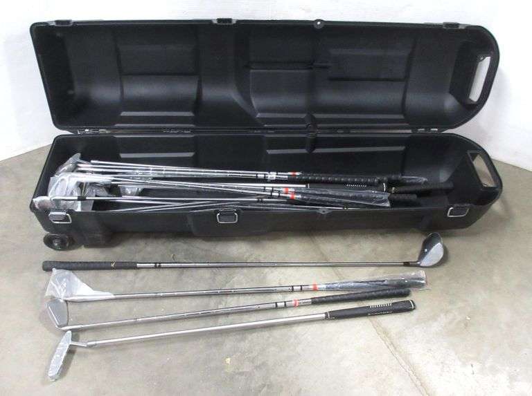 (20) Golf clubs in a hard case, includes: 11- Right hand clubs: Two- 1 ...
