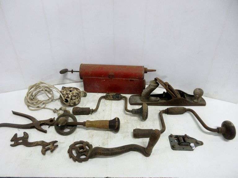 Very old primitive hand tools from grandpa's barn, includes: Hand ...