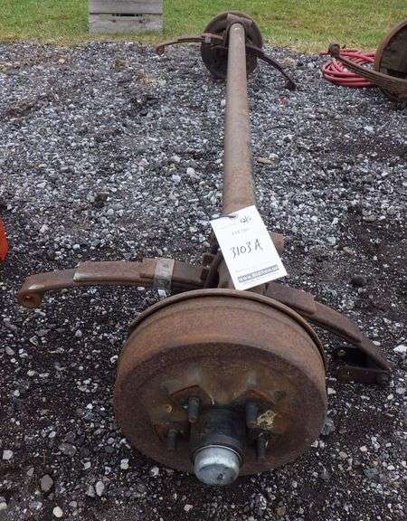 No. 5 Mobile home trailer axle, standard five-lug trailer hubs, approx ...