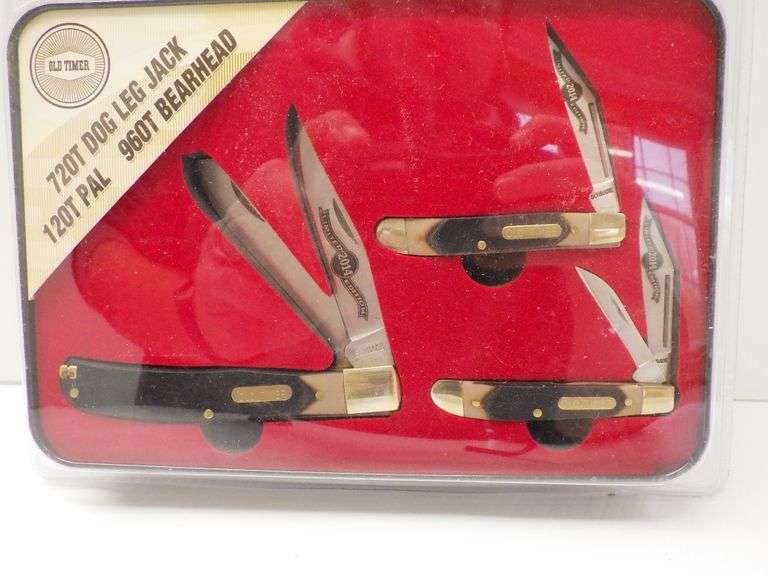"Old Timer," limited edition gift set includes three knife and tin gift ...