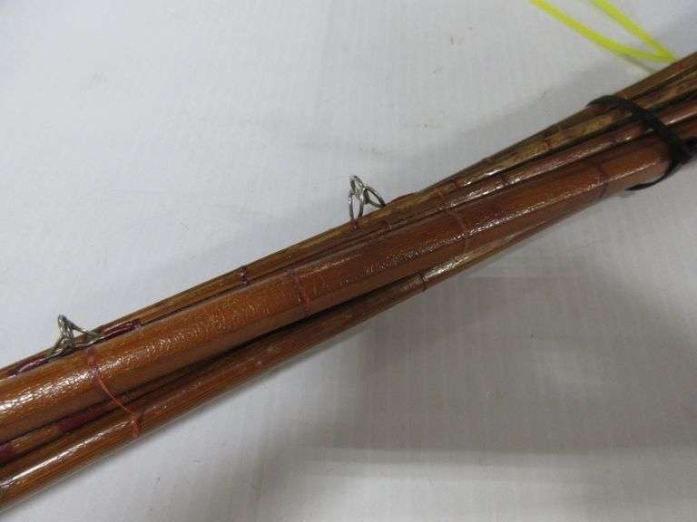 (3) Antique split bamboo rods with spare tip section, includes: 3-Piece ...
