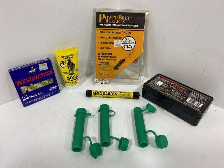 Black powder supplies, includes: (24) Hodgdon Triple 7 pellets 50-grain ...