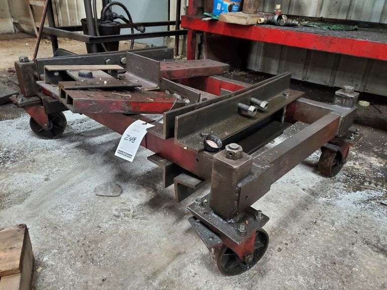 Adjustable Height Heavy Duty Shop Dolly, 6" Cast Iron Casters, 2 1/2' x ...