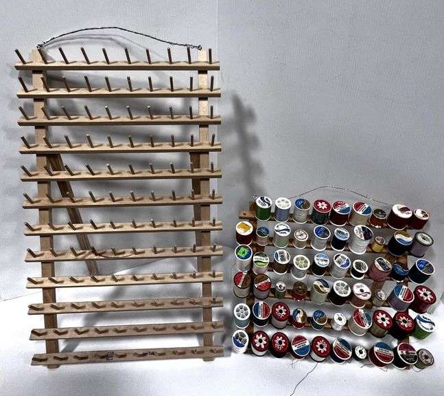 (2) Spool racks: 1- Holds 120 spools, and 1-Holds 60 spools, (60 ...