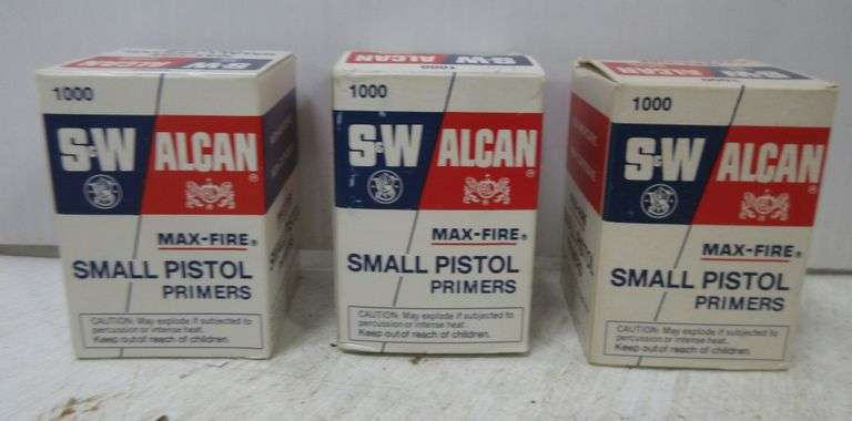 (2,400) Smith & Wesson Alcan Max-Fire small pistol primers: Two Boxes ...
