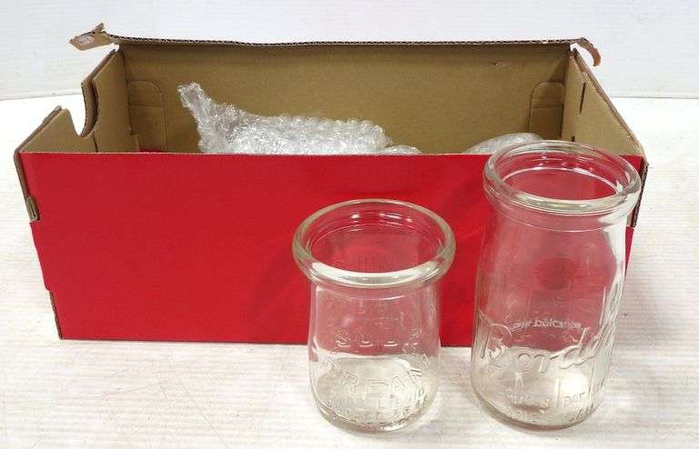 (6) Antique Detroit Michigan 3¢ Dairy wide-mouth milk/sour cream/liquid ...