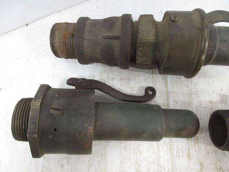 (3) Antique brass steam valves - Albrecht Auction Service