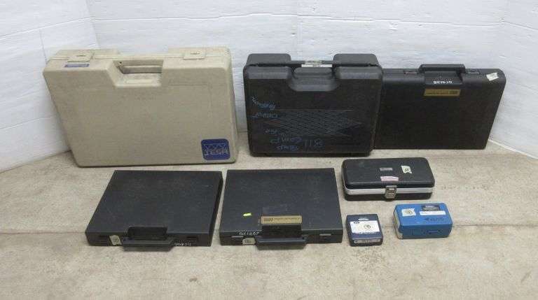 (8) Plastic cases, includes: (5) Lockable plastic hard cases with foam ...