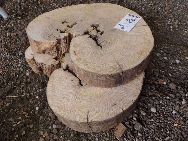 (2) Heart Shape Ash, Live Edge Rough Sawn, 18" to 21"W x 3"Thick, size ...