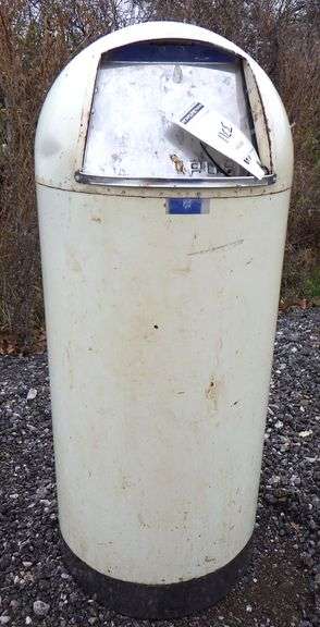 Old school trash can, all steel, 3'H, good for age, used - Albrecht ...