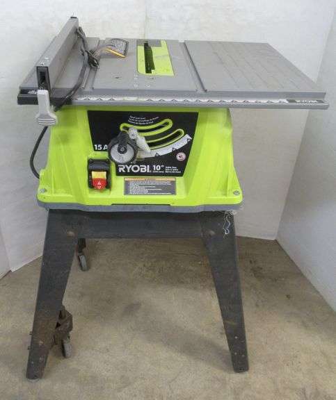 Ryobi 10" table saw with stand, looks great and runs fine, table- 26 1/ ...