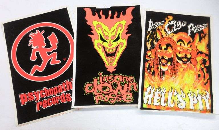 (3) ICP blacklight posters, 23" x 35", some wear on corners, Formerly ...