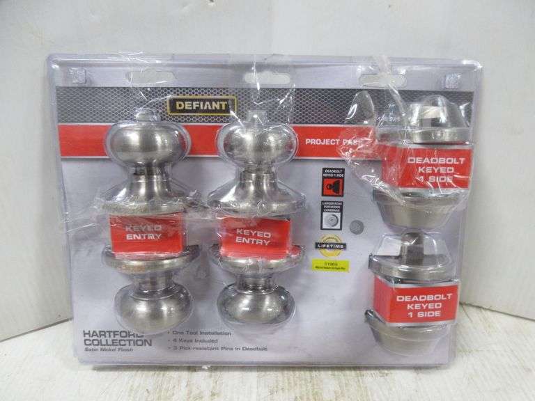 Defiant Hartford collection satin nickel finish lock set, unused ...