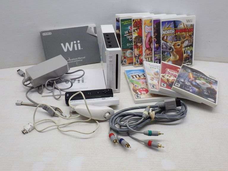 Nintendo Wii System, with (10) Games - Albrecht Auction Service