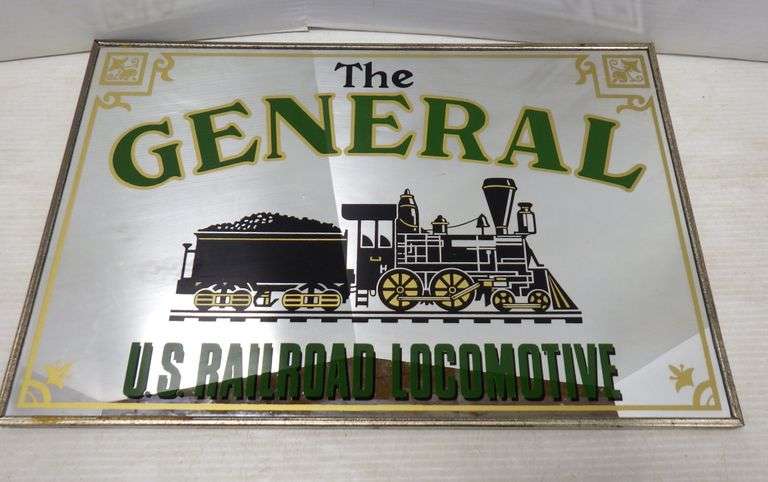 "The General, U.S. Railroad Locomotive," mirror, 17"W x 12"H - Albrecht ...