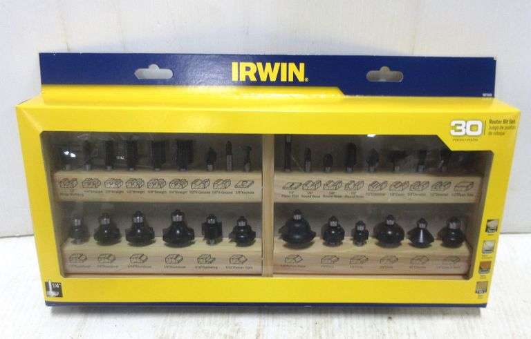 Irwin no. 1901049 30-piece router bit set, new - Albrecht Auction Service