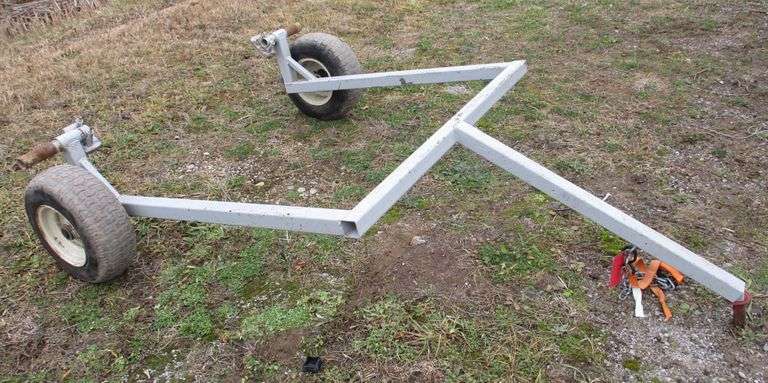 Heavy duty homemade snowmobile dolly, 5'W, tires are slimed, one goes ...