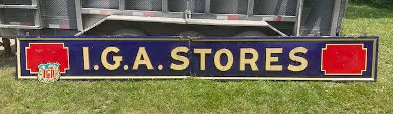 Porcelain IGA store sign, 16' x 2' (The IGA badge in the lead photo is ...