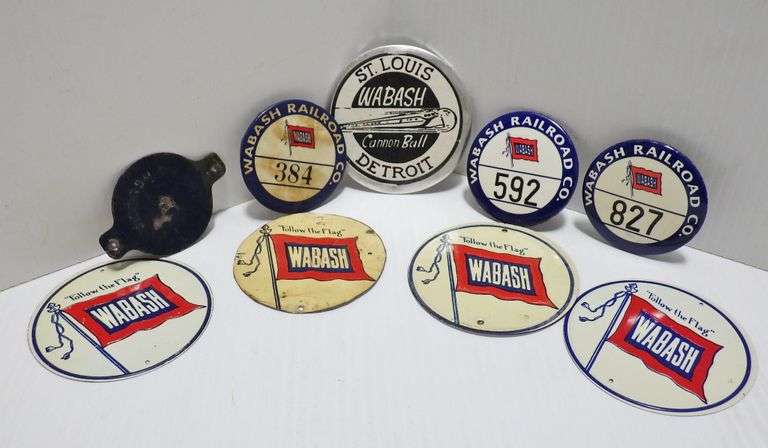 Wabash Railroad Co. metal logo tags, and Wabash pins, up to 3"Dia ...