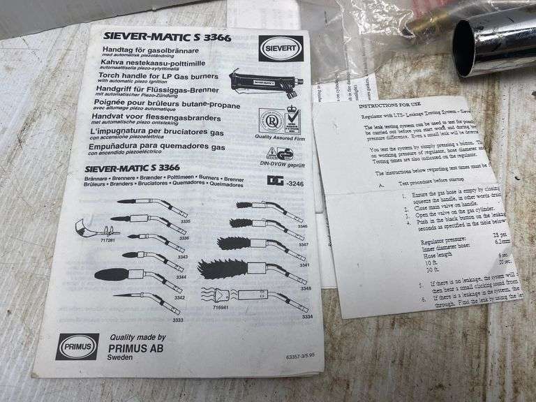 Sievert Siever-Matic S 3366 propane torch burner - Albrecht Auction Service