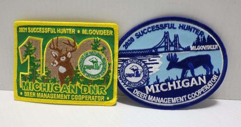 (2) Michigan successful deer hunter patches from 2020 and 2021, mint ...