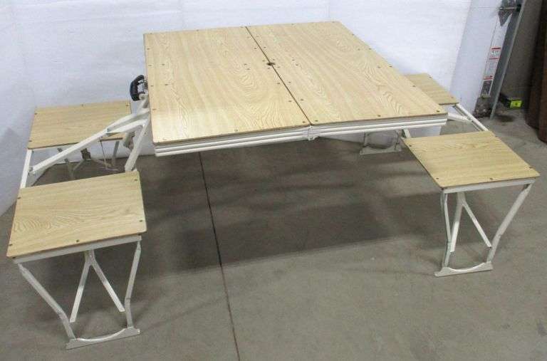 Designer elite portable folding metal picnic table, 16" x 33 3/4 ...