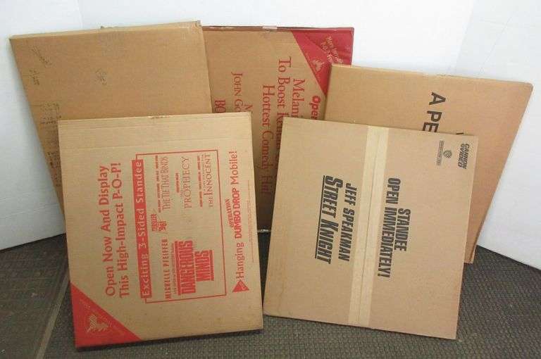 (5) Cardboard cut-out movie posters with names of movie on box, NOS ...