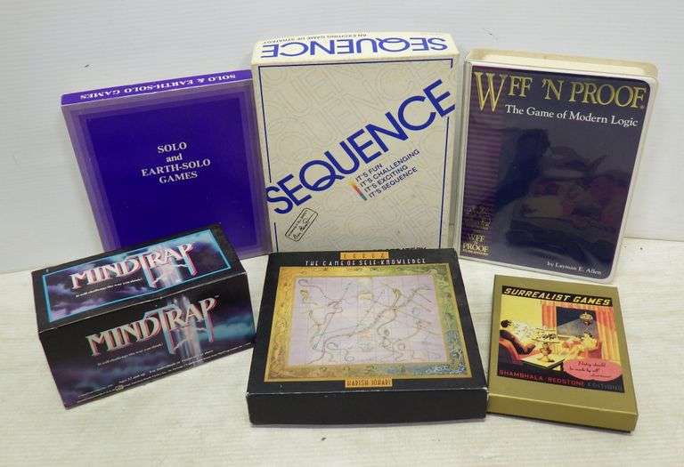 (6) Board games, include: Mind Trap, Sequence, WFF 'N Proof Modern ...