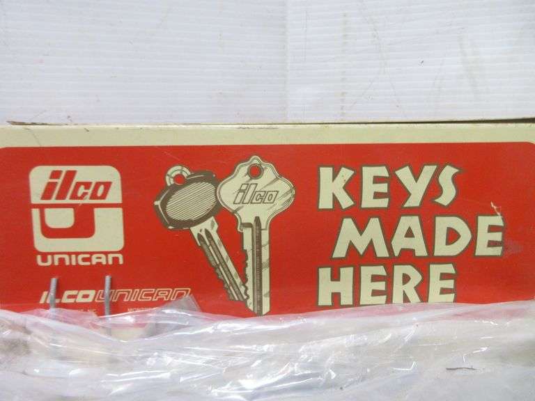 Older Ilco Unican key display with original key blank, many older ...