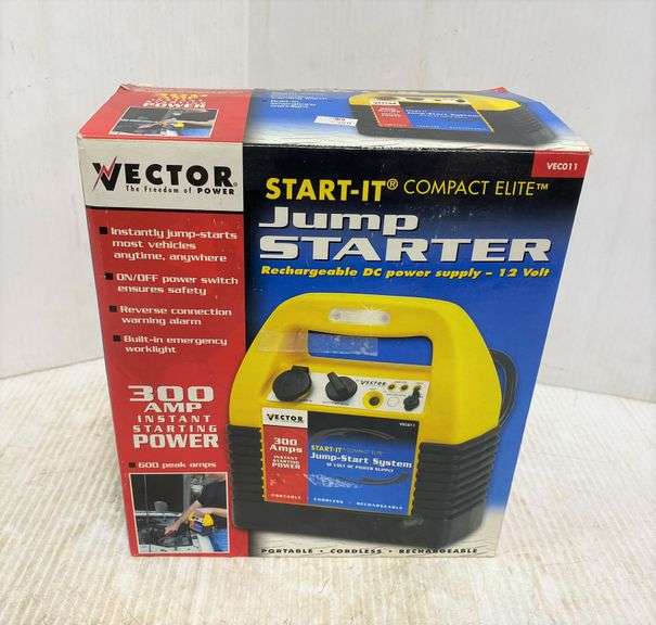 Vector Start-It compact elite jump starter, rechargeable, 300 AMP ...