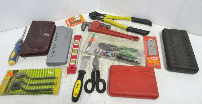 Tools, includes: Bolt cutters, electrical tool kit, bit driver kit, (2 ...