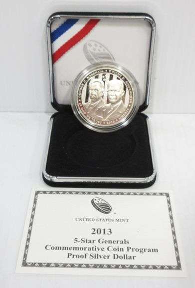 2013-P Five-Star Generals proof silver dollar US mint commemorative ...