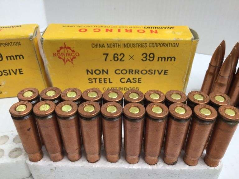 7.62x39 Ammunition (2) Boxes PCT (20) Rounds Each, (2) Boxes of Norinco ...