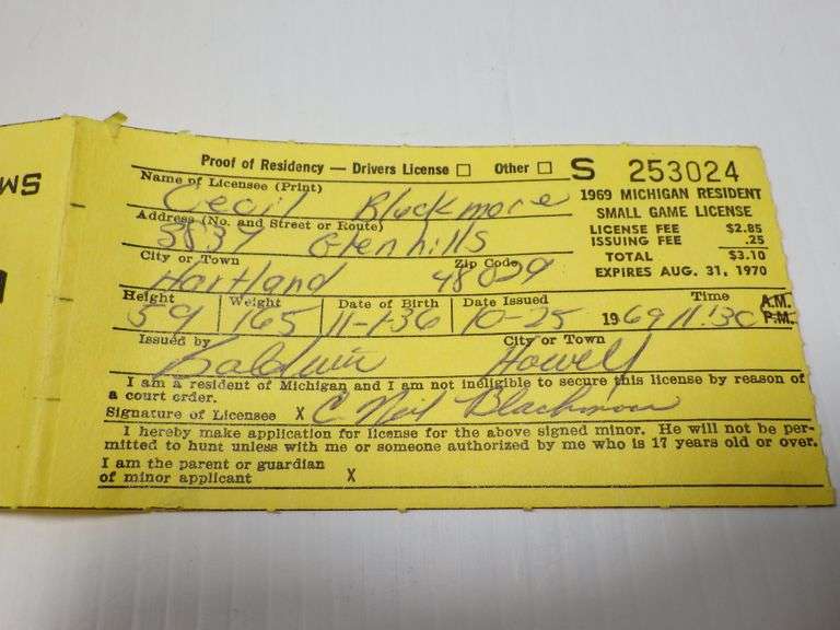 (14) Vintage Michigan hunting license back tags from the 1950s and ...