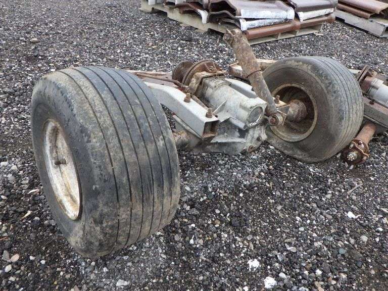 (2) Cushman Rear axle, frame assemblies, both turn, one with tires ...