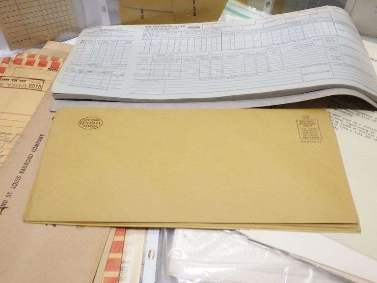 Various New York Central paperwork and forms - Albrecht Auction Service