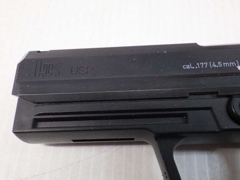 1- HK US .177-caliber C02 air pistol, like new; 1- 15-count, 12-gram ...