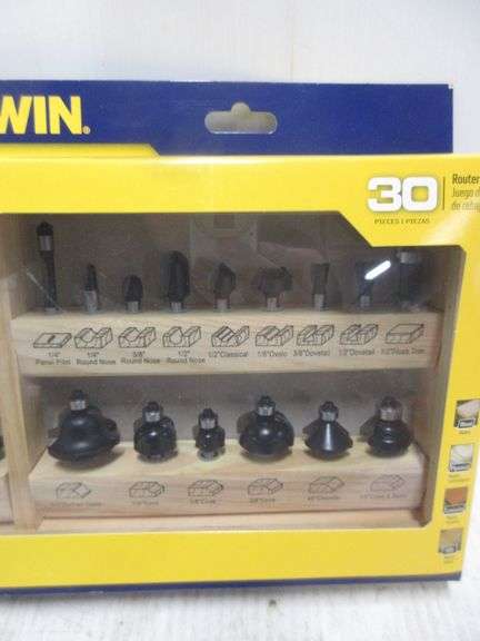 Irwin no. 1901049 30-piece router bit set, new - Albrecht Auction Service