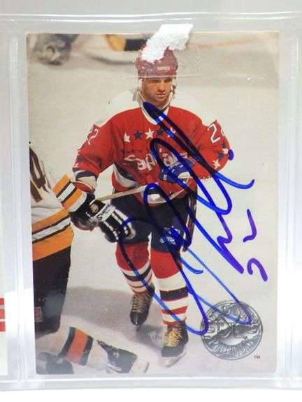 Autographed hockey cards of Mickey Redmond, Dino Ciccarelli, and Darren ...