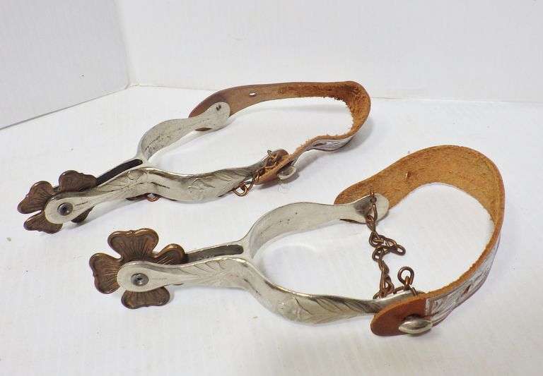 Older original Roy Rogers spurs, four-leaf clover design, great ...